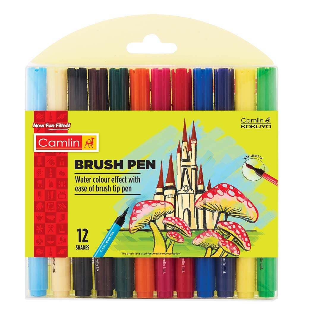 Camlin Kokuyo Brush Pen, 12 Shades (Multicolor) - St. Francis De Sales ...